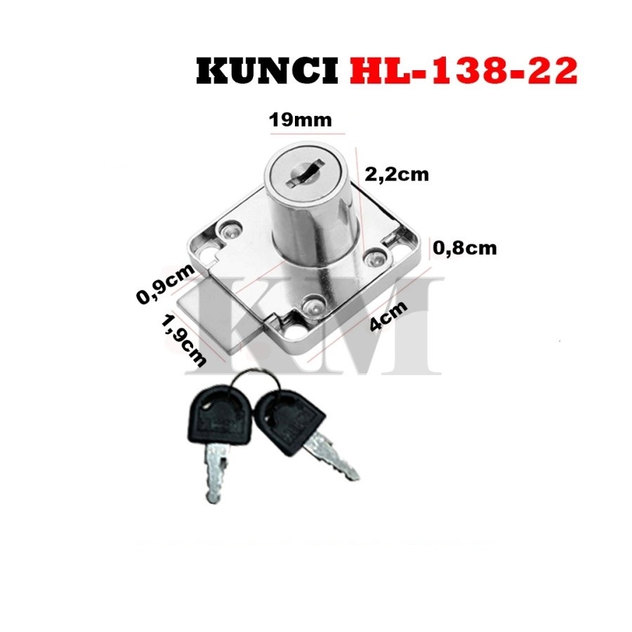Jual KUNCI LACI KUNCI LEMARI HUBEN KERANGKA PADAT HL138-22MM | Shopee Indonesia