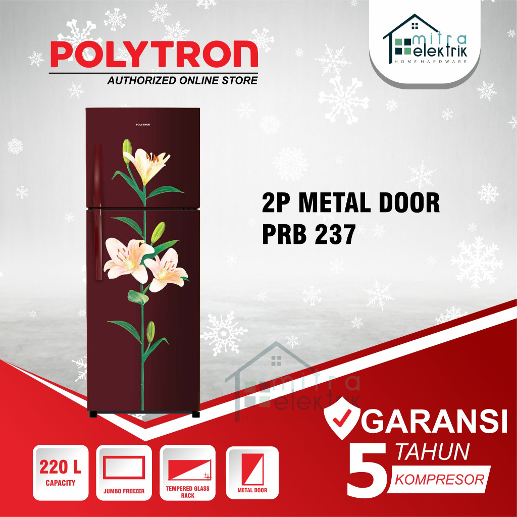 Jual Kulkas Polytron PRB237 2 Pintu No Frost 220 Liter | Shopee Indonesia
