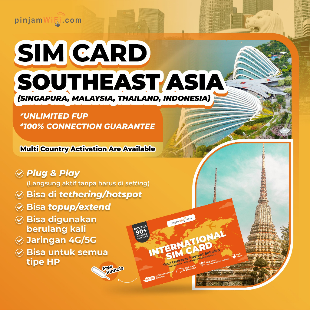 Jual PINJAM WIFI Sim Card Singapore Malaysia Indonesia Thailand Internet Daily Quota | Simcard ...