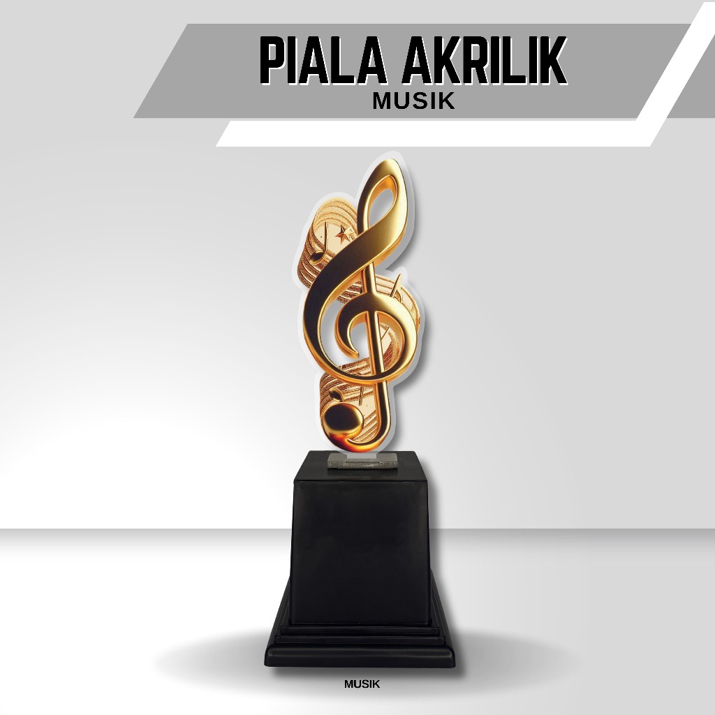 Jual Piala Lomba Menyanyi Karaoke Akrilik 26cm - Trophy Musik Model Mic ...