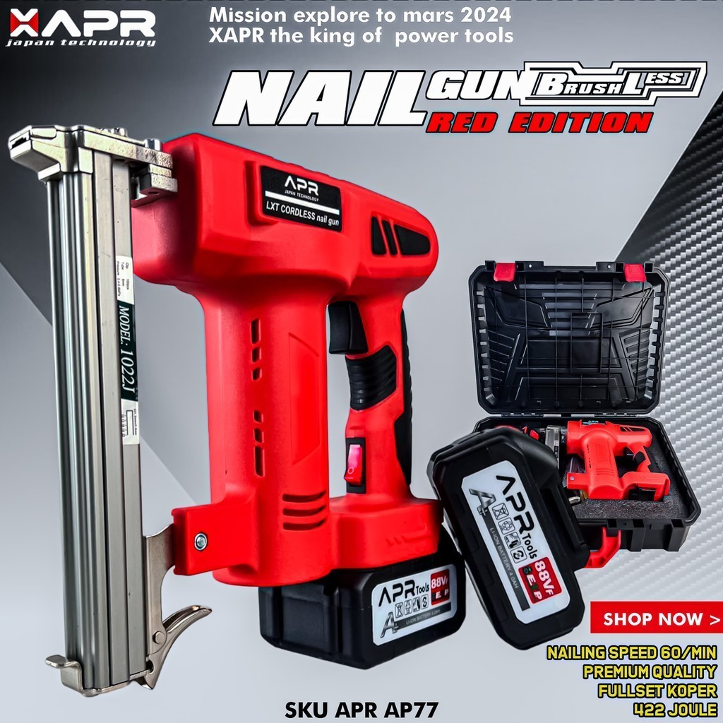 Jual Apr Japan Mesin Tembak Paku Nail Gun baterai Cordless garansi resmi AP77 - NAIL GUN AP77 ...