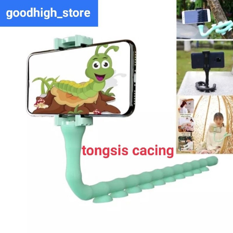 Jual HATI HATI BARANG Tongsis cacing Holder Flexibell 36 Cute Worm ...