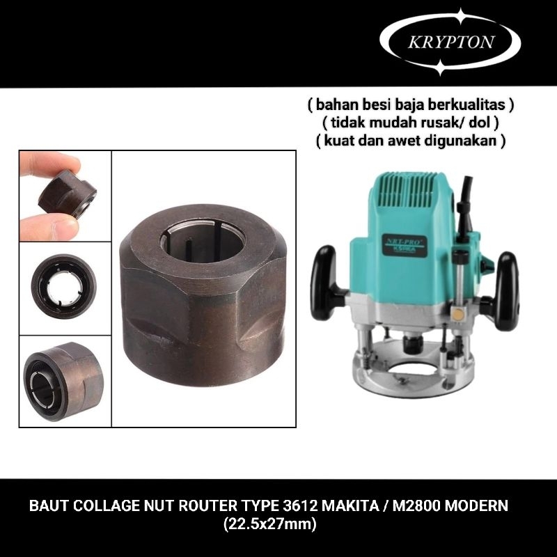 Jual baut router / baut collage nut router type 3612 makita / M2800 ...