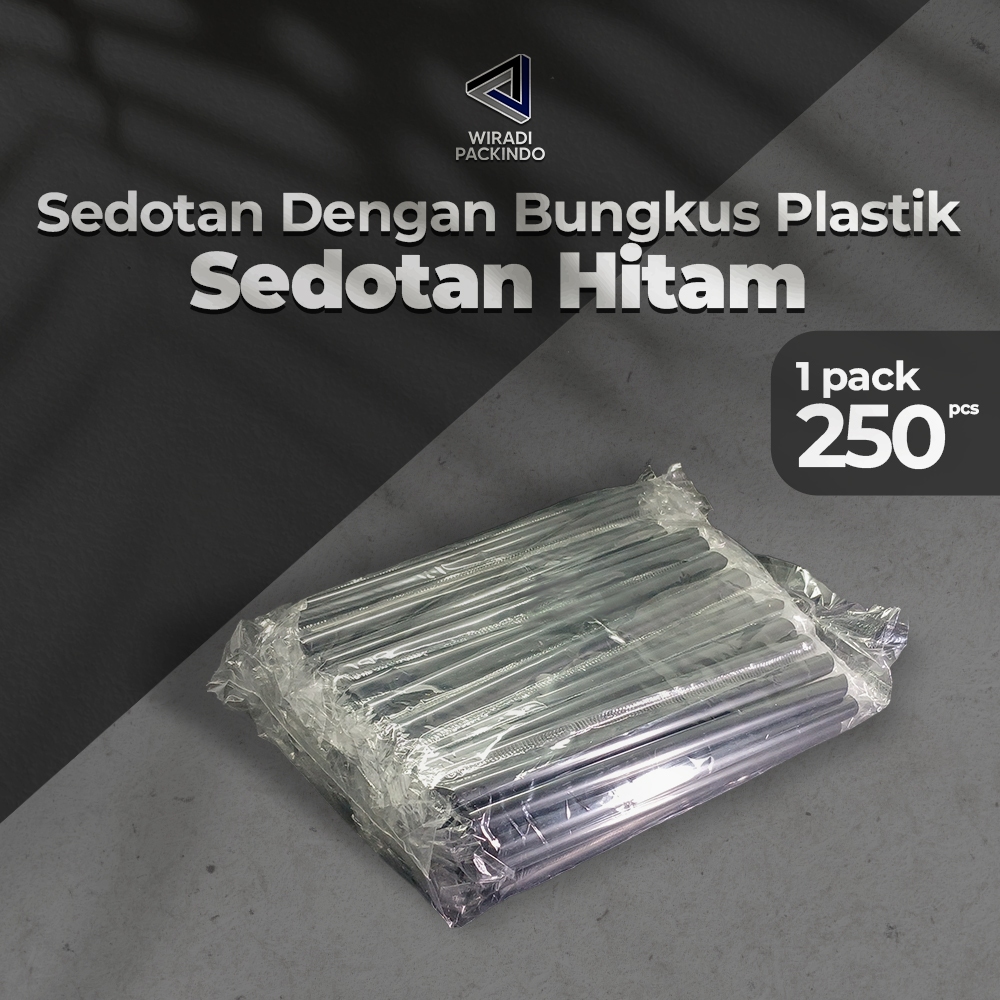Jual Sedotan Plastik Steril Hitam 6mm x 20cm / 12mm x 21cm / Sedotan ...