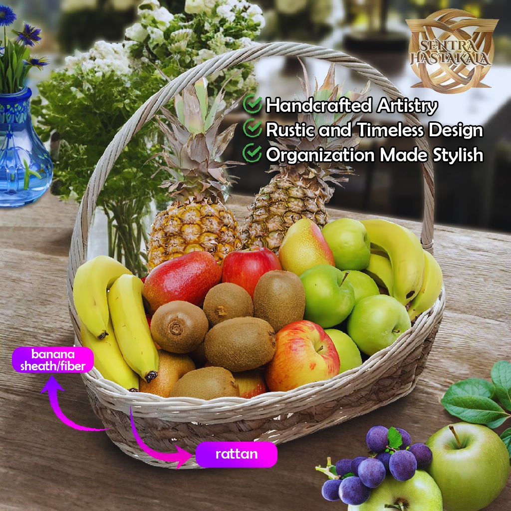 Jual Keranjang Buah / Buah-Buahan Estetik / Aesthetic, Rotan / Rattan ...