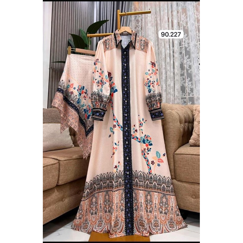 Jual GAMIS MOTIF SET HIJAB Bkk IMP PRENIUM | Shopee Indonesia