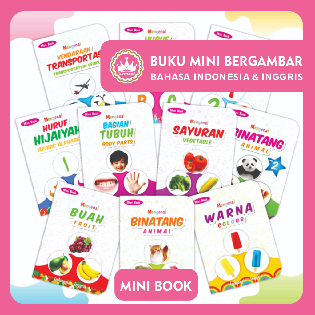 Jual Buku Mini Anak Bayi Balita Bergambar Mengenal Sekitar Hewan Buah ...
