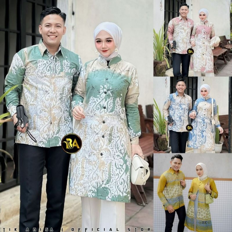 Jual Batik coupel tunik pria wanita viral kekinian adem halus tebal by_batik_srun | Shopee Indonesia