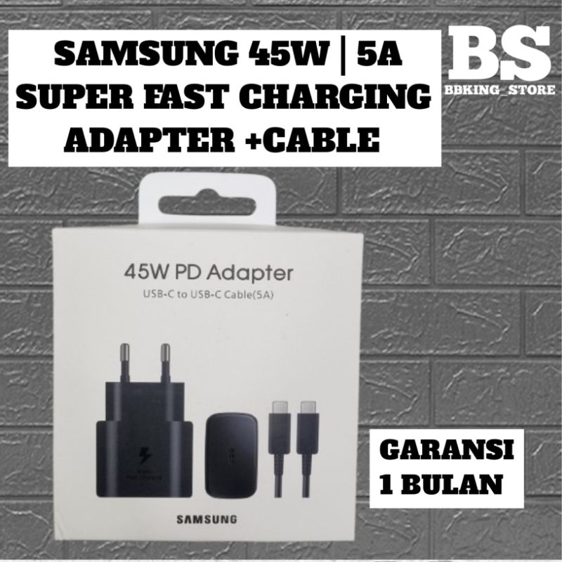 Jual Charger Samsung 45W 5A Galaxy S24 / S24 Plus / S24 Ultra / S23 / S23+ / S23 Ultra / S23 FE ...