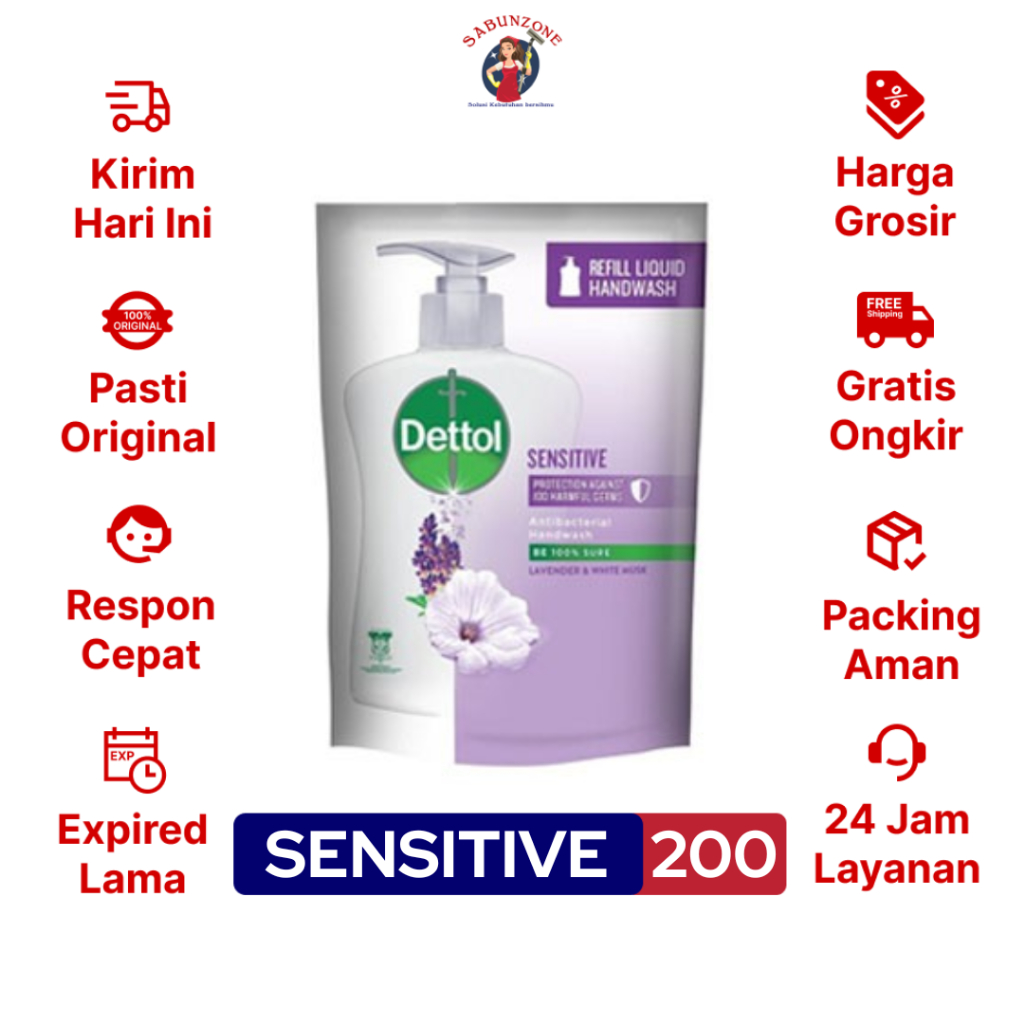 Jual Sabun Cuci Tangan Dettol Handwash Sensitive Refill Pouch 200 ml ...