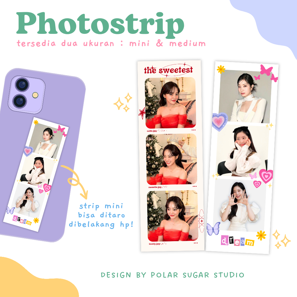 Jual Cetak Photostrip Mini Freebies & Medium Cute Aesthetic - [WAJIB ...