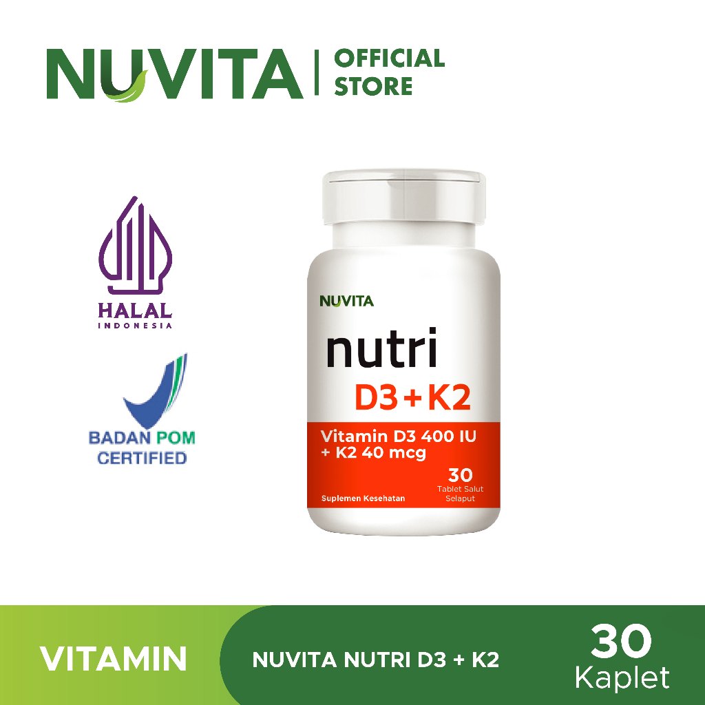 Jual Nuvita Nutri D3+K2 - 30 Tablet | Shopee Indonesia