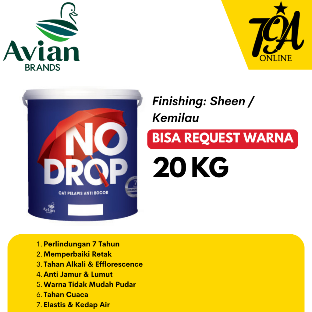 Jual AVIAN BRANDS No Drop Cat Pelapis Anti Bocor Tinting Color 20 KG ...