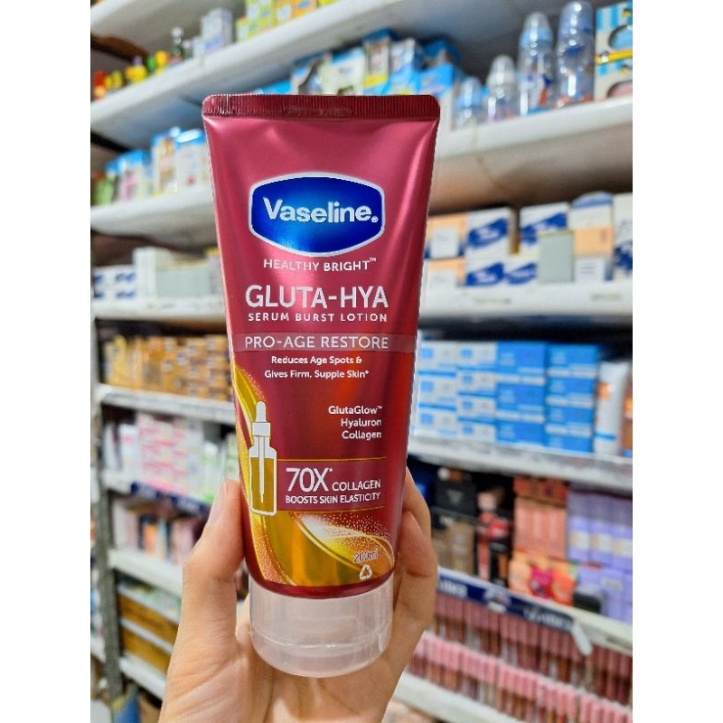 Jual Vaseline Healthy Bright Gluta-Hya Pro-Age Restore 200ml | Shopee ...