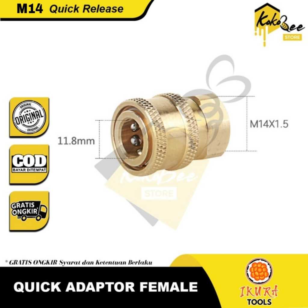 Jual Quick release adaptor female gun jet cleaner 1/4" quick adapter - Nepel adaptor quick ...