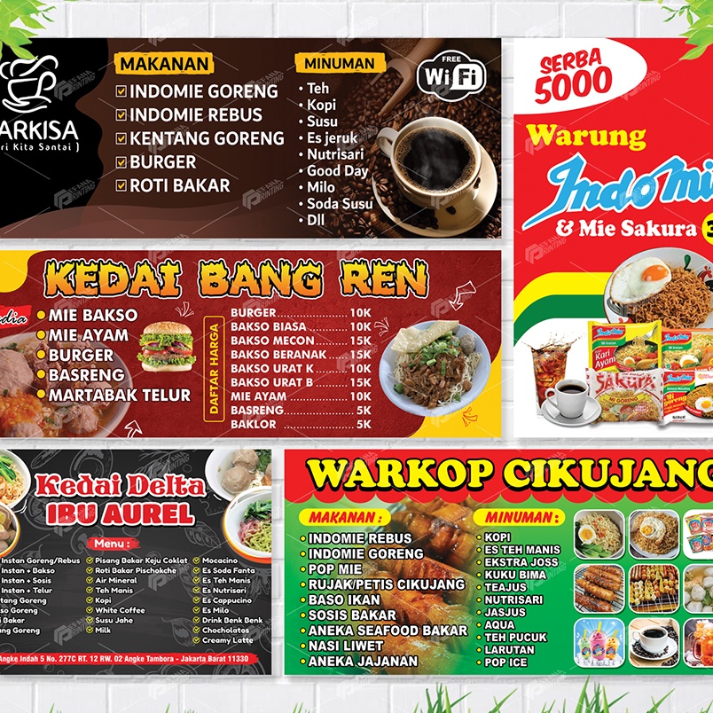 Jual FG2 Spanduk Banner Warkop Proses hanya 1 hari Jadi | Shopee Indonesia