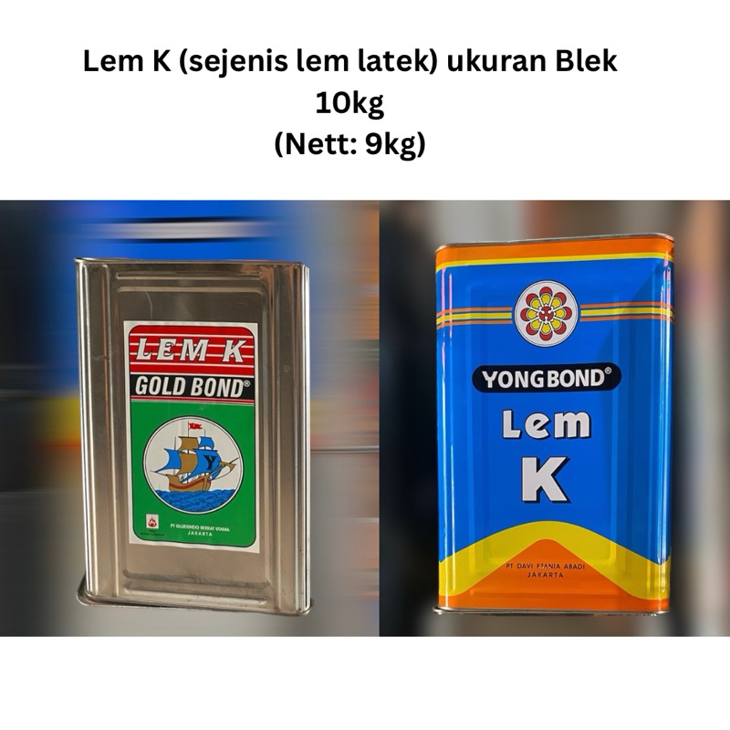 Jual Lem K Goldbond Yongbond Blek 9kg untuk lem perekat latek sandal ...