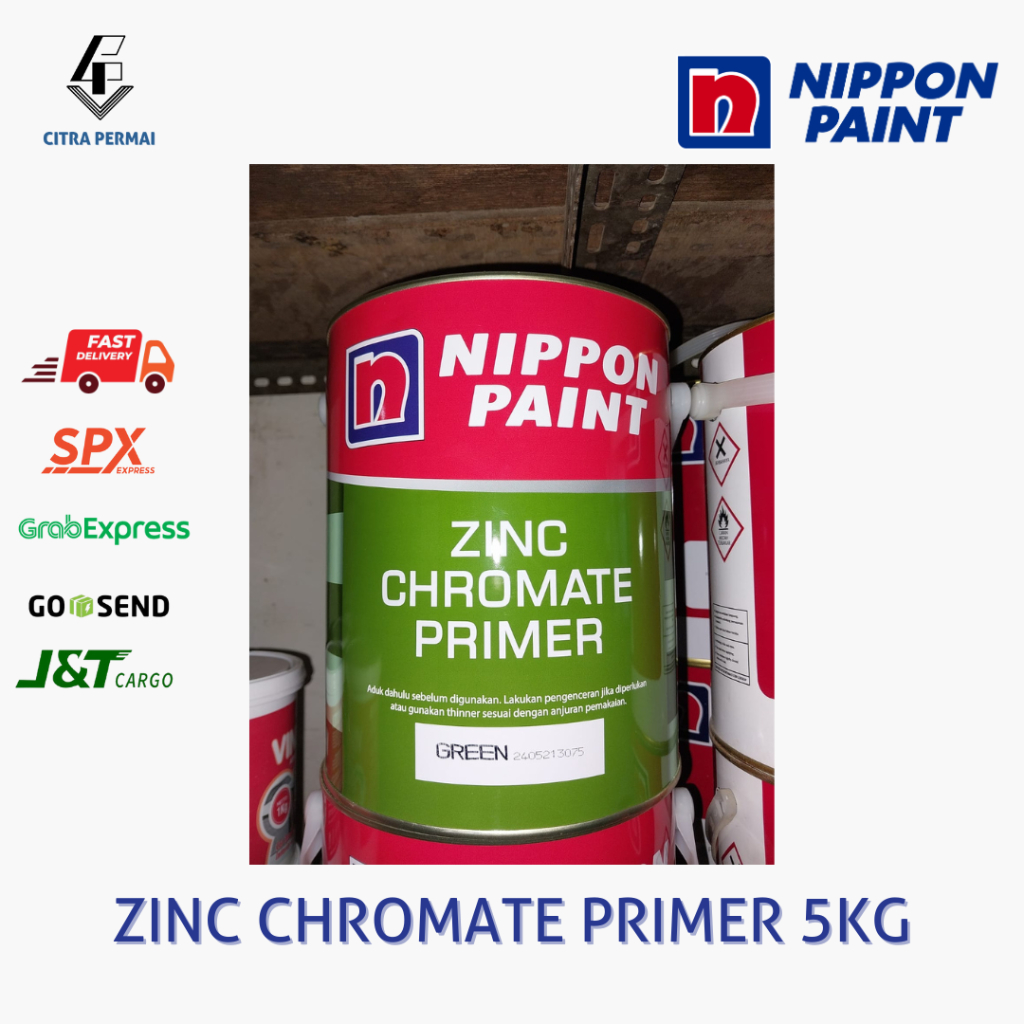 Jual CAT DASAR BESI / MENI BESI NIPPON PAINT ZINC CHROMATE PRIMER GREEN ...