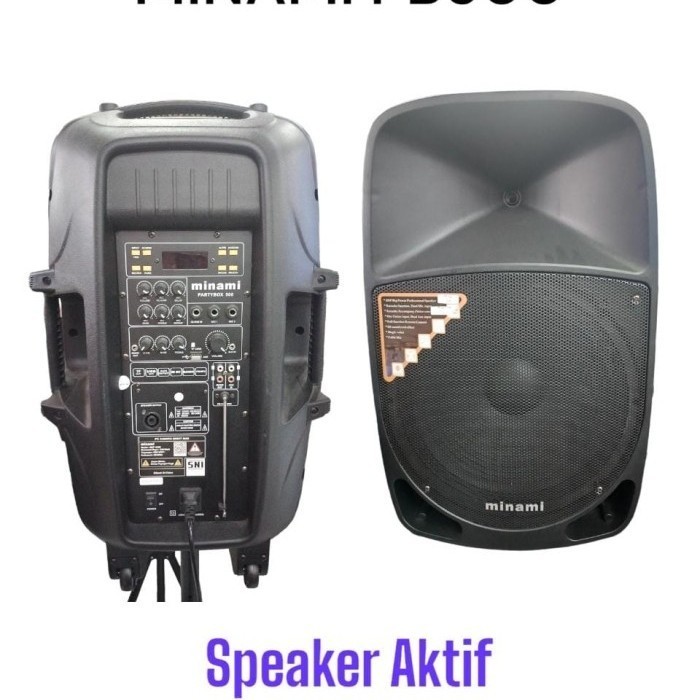 Jual Speaker Aktif + Pasif 15 Inch MINAMI PARTYBOX 500 ( Komplit Stand ...