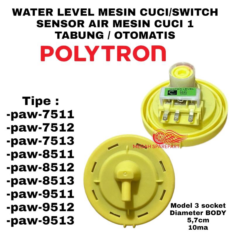 Jual WATER LEVEL POLYTRON MESIN CUCI 1 TABUNG / WATER LEVEL SWITCH ...