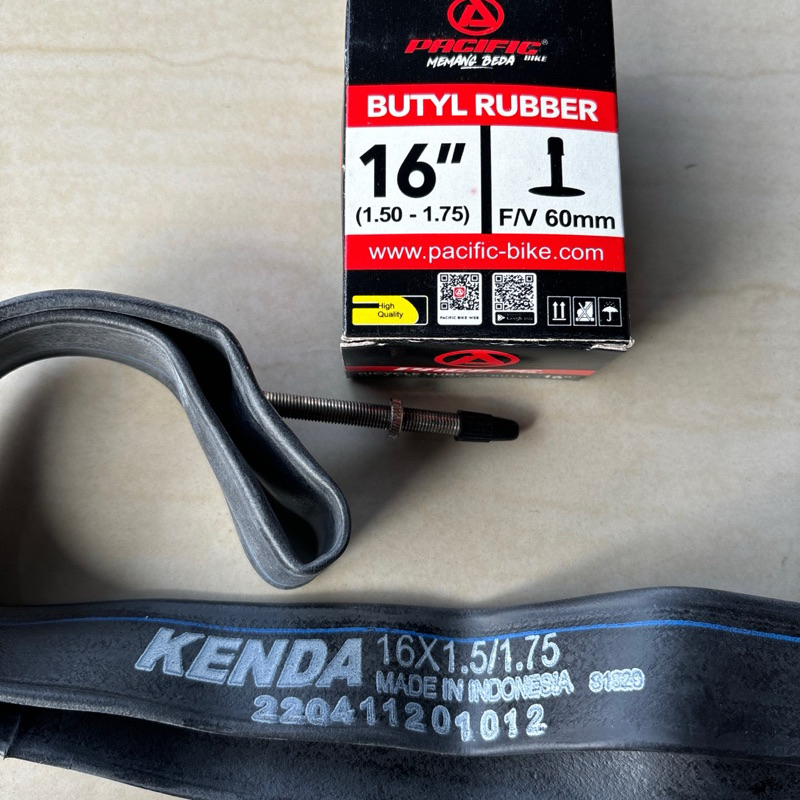Jual ban dalam sepeda lipat velg tinggi ukuran 16 x 1.50-1.75 FV 60mm pacific kenda | Shopee ...