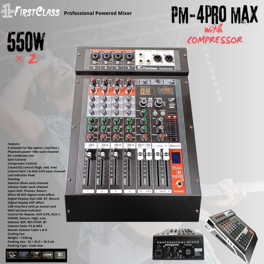 Jual Firstclass Power Mixer PM4PRO MAX PM 4PRO MAX 4 Channel 550 Watt x 2 Original | Shopee ...