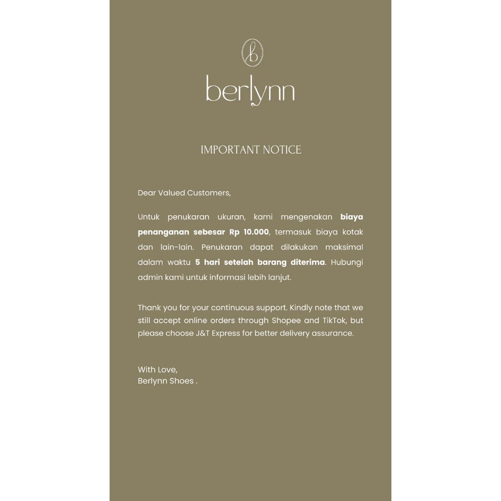 Jual Berlynn Handling Fee - voucher penukaran | Shopee Indonesia
