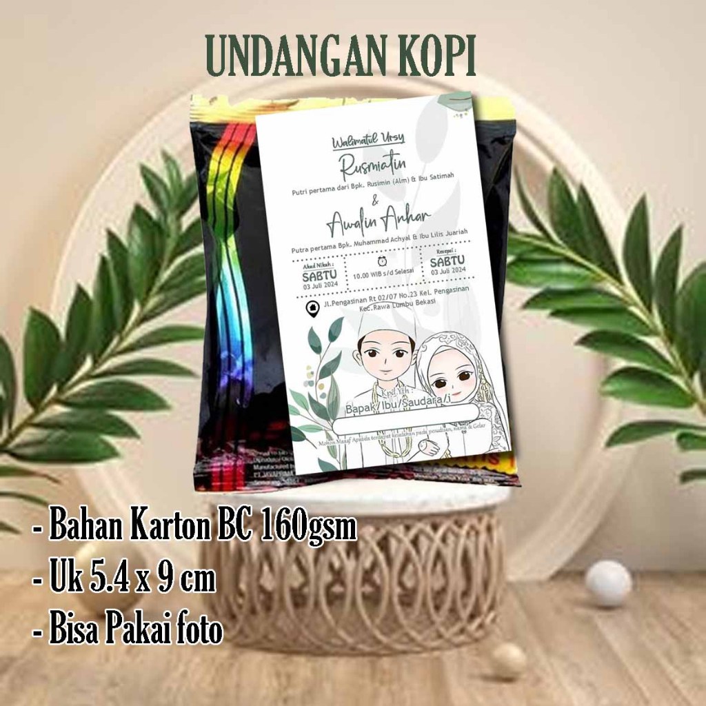 Jual ISI 10 PCS UNDANGAN KOPI KECIL UNDANGAN PERMEN UNDANGAN PERNIKAHAN ...