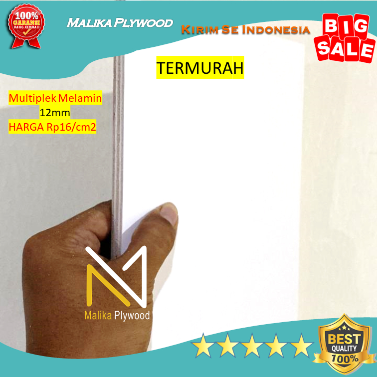 Jual plywood multiplek 12mm melamin doff 1 muka halus potongan Rp16cm2 ...