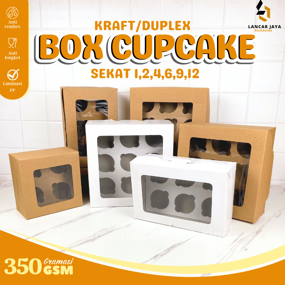 Jual Box Cupcake Kemasan Pudding Kue Cake Muffin Dus Putih Sekat Lubang ...
