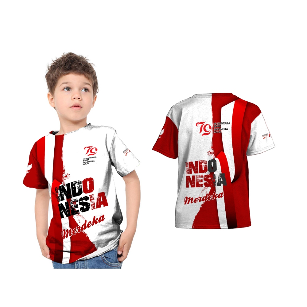 Jual Kaos Jersey Anak HUT RI Ke 79 Dirgahayu Indonesia Ke 79 Kaos Agustusan Tujuh Belasan Anak ...