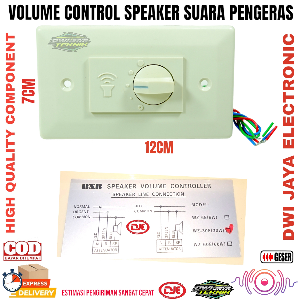 Jual MASTER VOLUME CONTROL TOA PENGATUR SUARA TEMPEL DINDING BXB ...