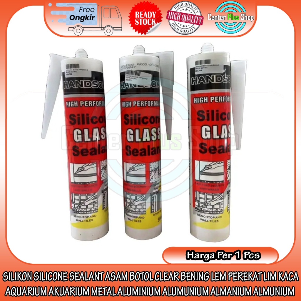 Jual Handsome Silikon 300 Gram Silicone Sealant Asam Botol Clear Bening ...