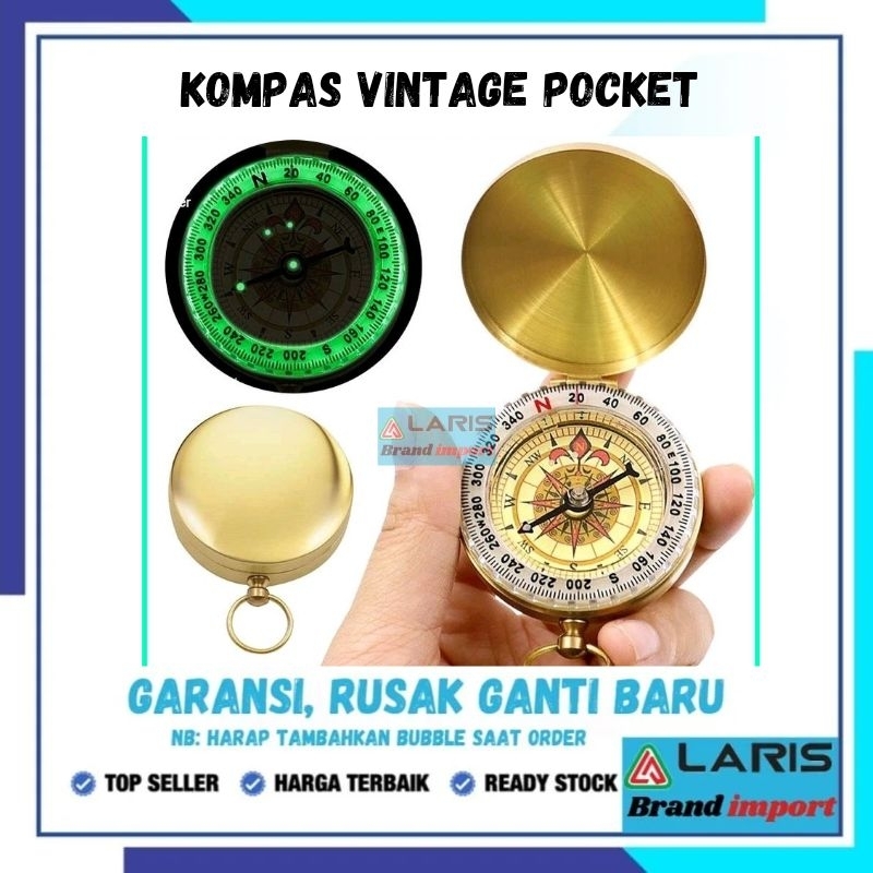 Jual Kompas Vintage Pocket Arah Mata Angin Camping Hiking Geologi ...