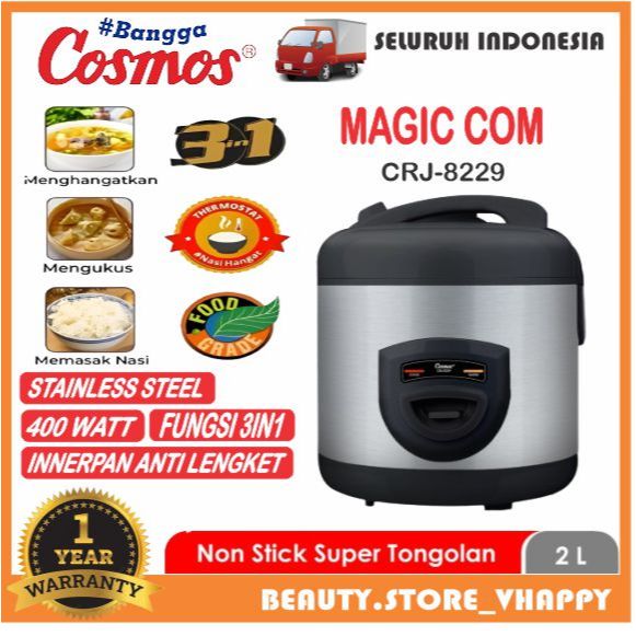 Jual Rice Cooker Cosmos 2 Liter Anti Lengket CRJ-8229 | Shopee Indonesia