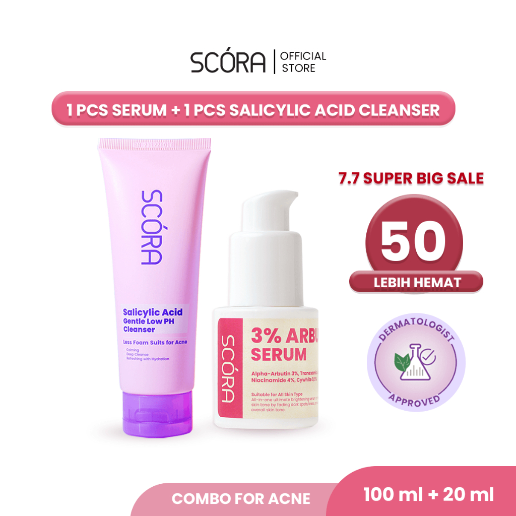 Jual SCORA 3% Arbutin Serum + SCORA 1% Salicylic Acid Gentle Low pH ...