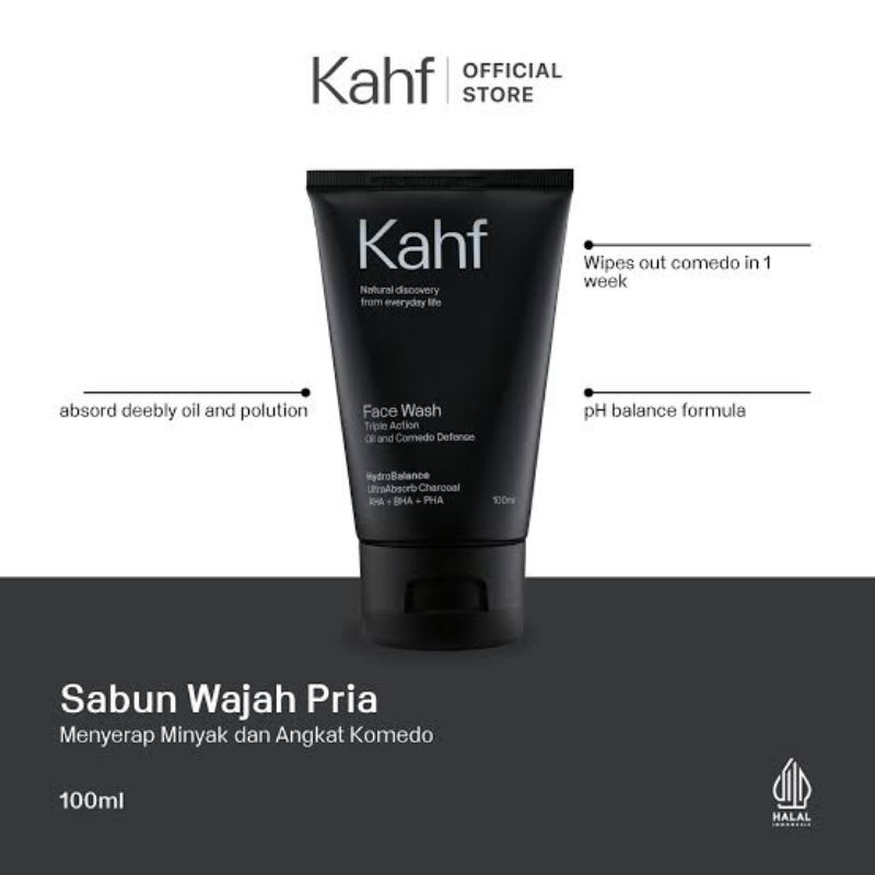 Jual KAHF FACE WASH TRIPLE ACTION OIL AND COMEDO DEFENSE 100ML SABUN ...
