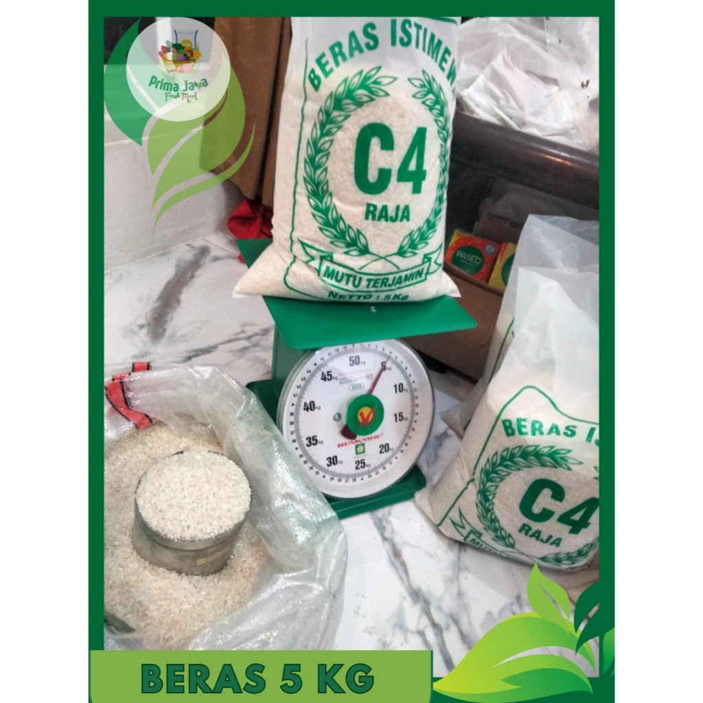 Jual Beras Premium Raja C4 Kwalitas Terbaik (Full Murni 5Kg) | Shopee ...