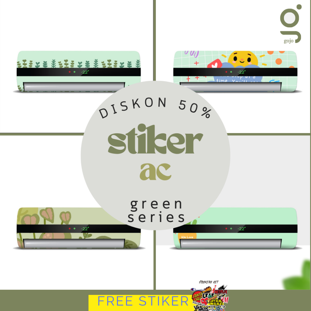 Jual Gojo Stickers - Stiker AC Big Size Green Series A Bahan Glossy ...