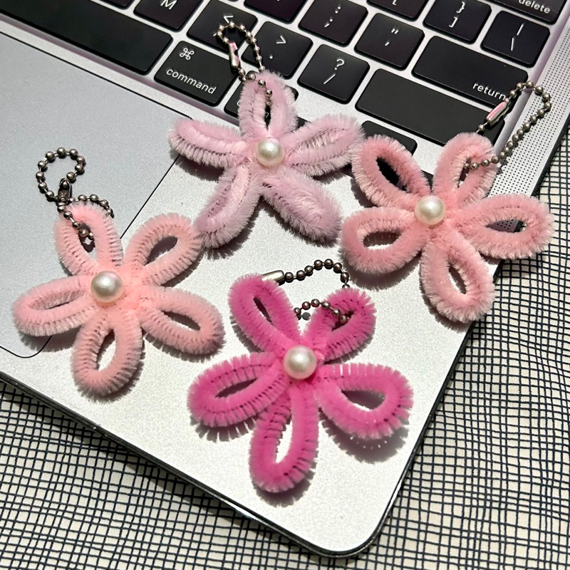 Jual pearl keychain pipe cleaner | ganci mini kawat bulu 5 cm (WAJIB ...