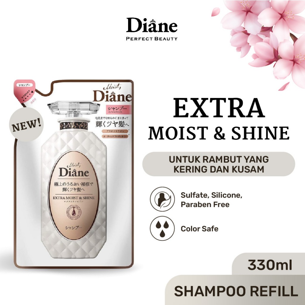 Jual Moist Diane EXTRA MOIST & SHINE Shampoo REFILL 330ml | Shopee ...