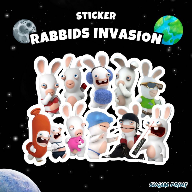 Jual Sticker "Rabbids Invasion" || Sticker Scrapbook, Notebook, HP ...