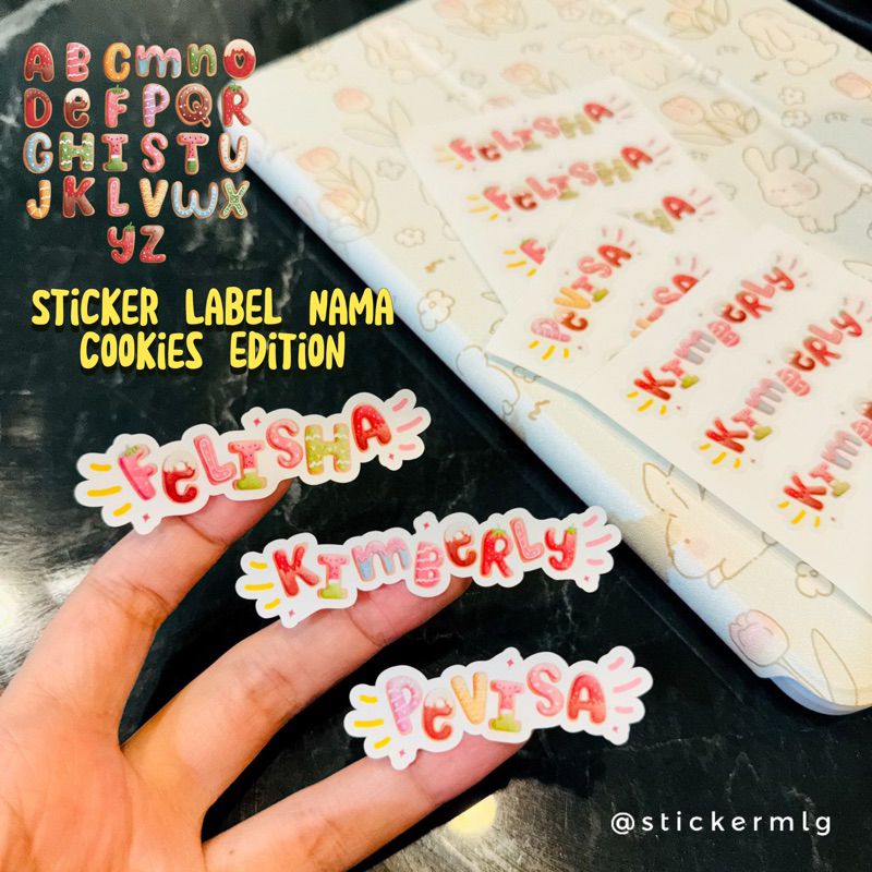 Jual STICKER LABEL NAMA COOKIES CAKE Edition cute Custom | Shopee Indonesia
