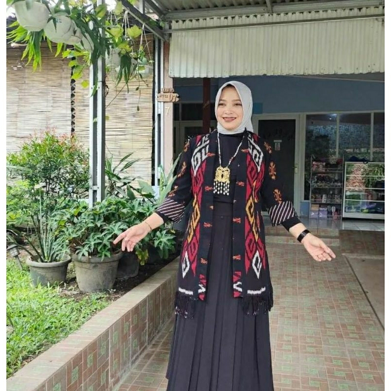 Jual CARDIGAN WANITA MODIS TENUN TORAJA HITAM GRINGSING LASEM PALING ...