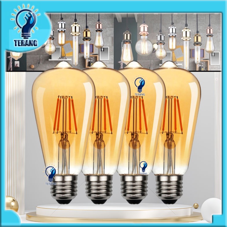 Jual LAMPU LED FILAMEN 4 WATT EDISON 4W ST64 G80 G45 C35 FILAMENT LED ...