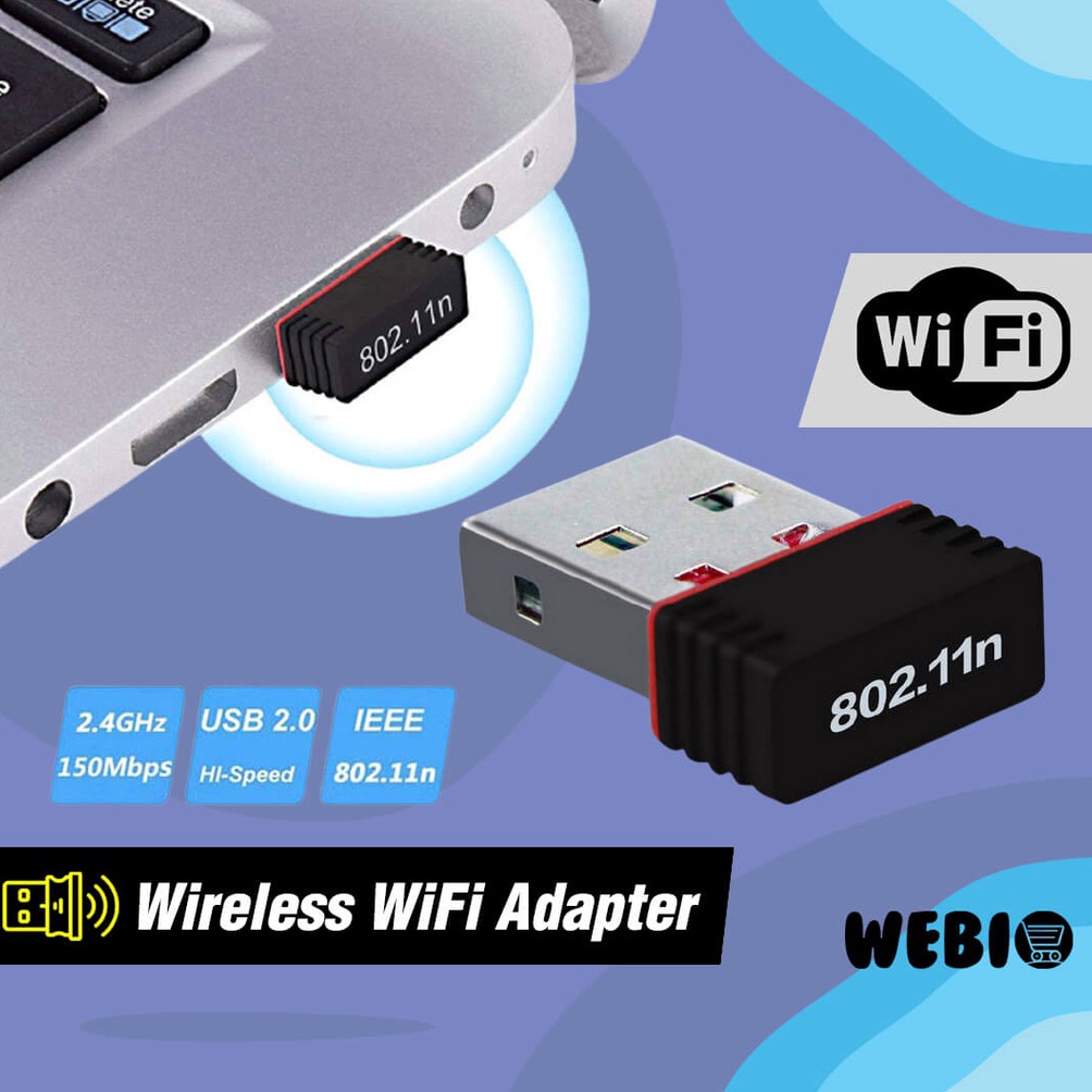 Jual USB WiFi Adapter Dongle Wireless Mini Receiver PC Laptop Komputer ...