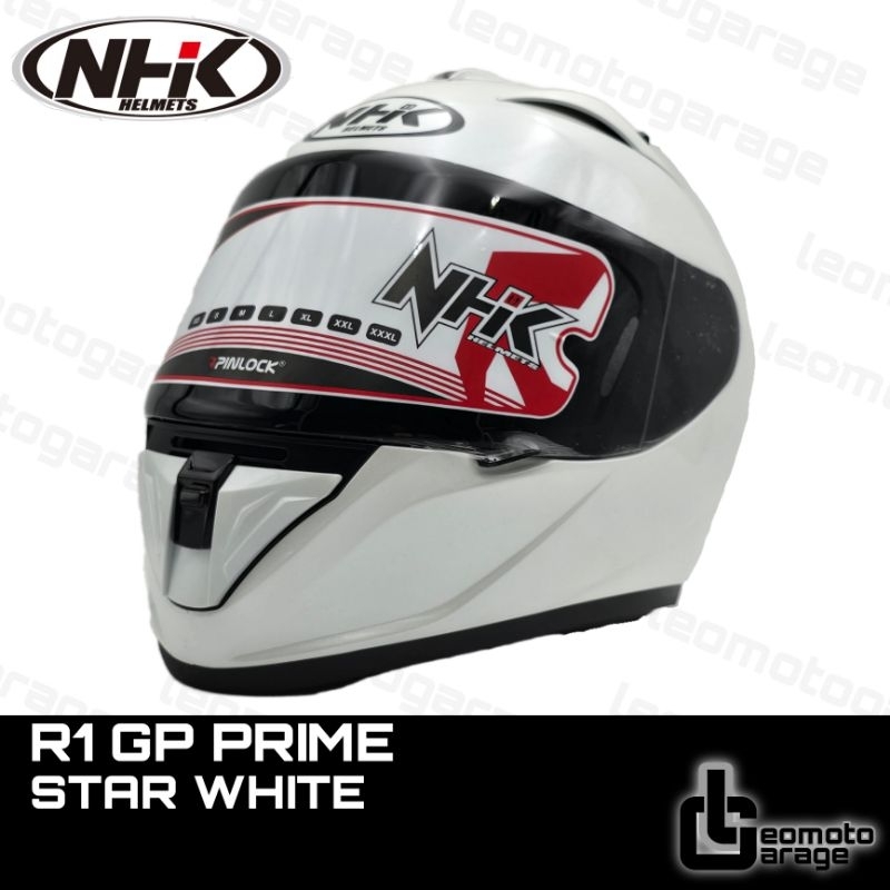Jual NHK GP PRIME SOLID STAR WHITE HELM FULL FACE | Shopee Indonesia