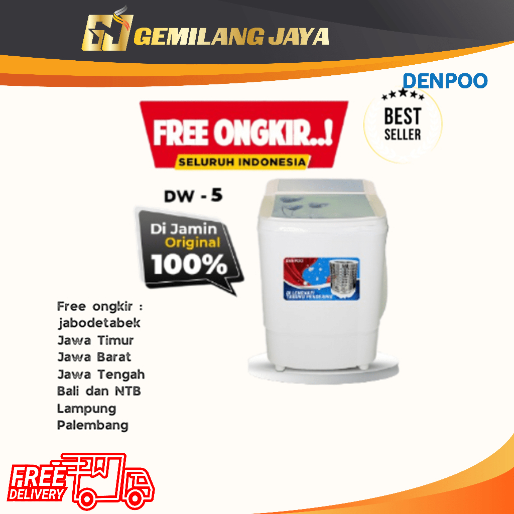 Jual Denpoo Mesin Cuci Mini Kapasitas 4,5 Kg - DW 5 Kaca | Shopee Indonesia