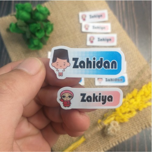 Jual Stiker Nama Sticker Nama Sticker Label Nama Custom Karakter Muslim ...