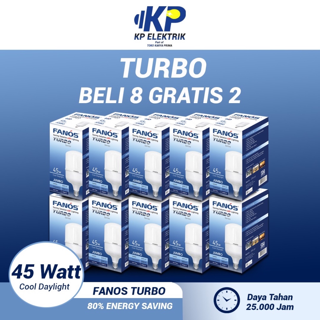 Jual Lampu LED Fanos Turbo 45 Watt (promo hematt) | Shopee Indonesia